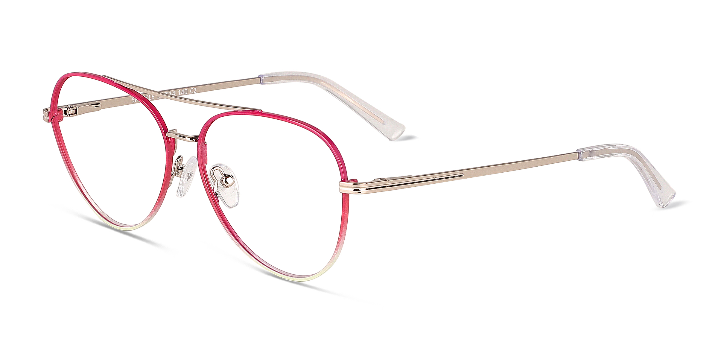 Sparkle Aviator Gradient Red Full Rim Eyeglasses | Eyebuydirect