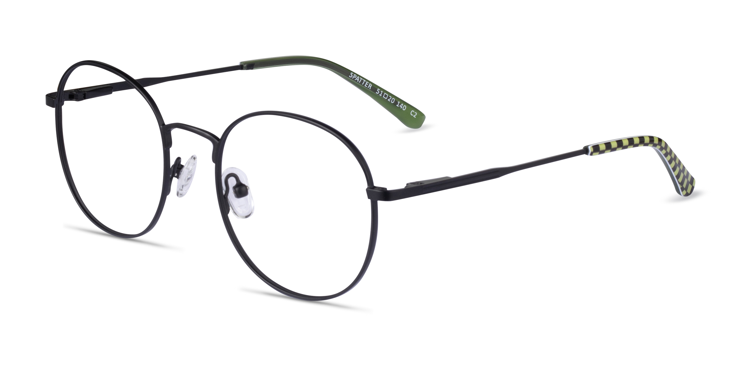 Spatter Round Matte Black Full Rim Eyeglasses | Eyebuydirect