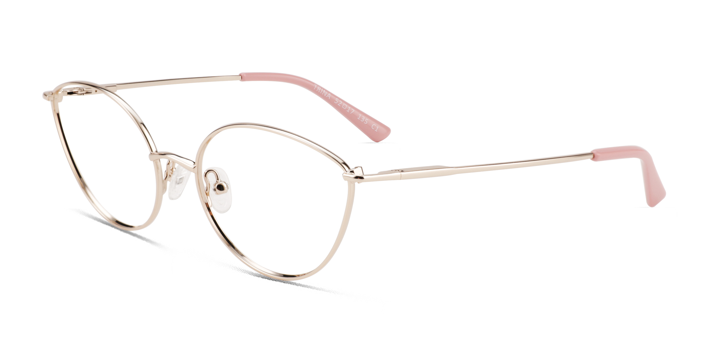 Trina Cat Eye Shiny Rose Gold Glasses for Women | Eyebuydirect Canada