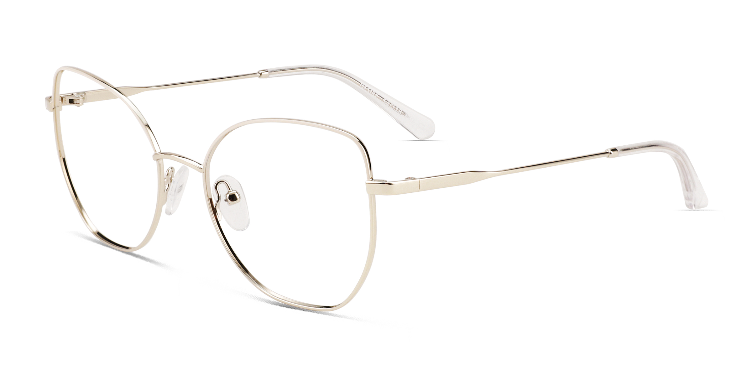 Desire Cat Eye Shiny Gold White Glasses for Women | Eyebuydirect