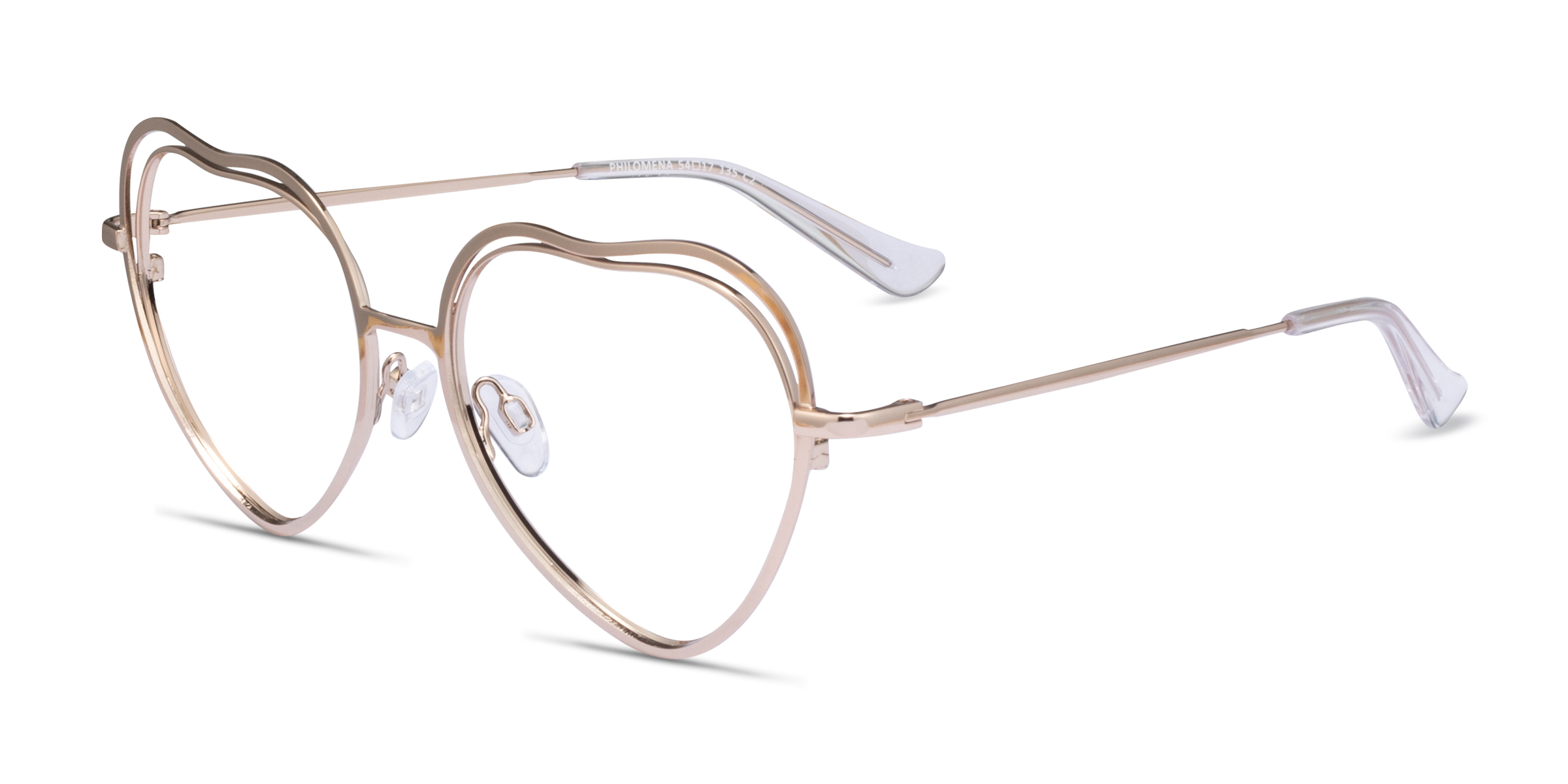 Philomena Heart Shiny Gold Glasses for Women | Eyebuydirect