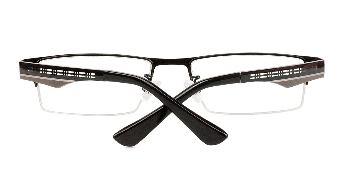 Axel Rectangle Black Semi Rimless Eyeglasses | Eyebuydirect Canada