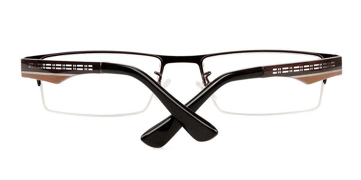 Axel Rectangle Coffee Semi Rimless Eyeglasses | Eyebuydirect Canada
