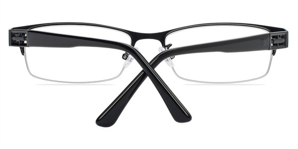 Curtis Rectangle Black Semi Rimless Eyeglasses | Eyebuydirect Canada