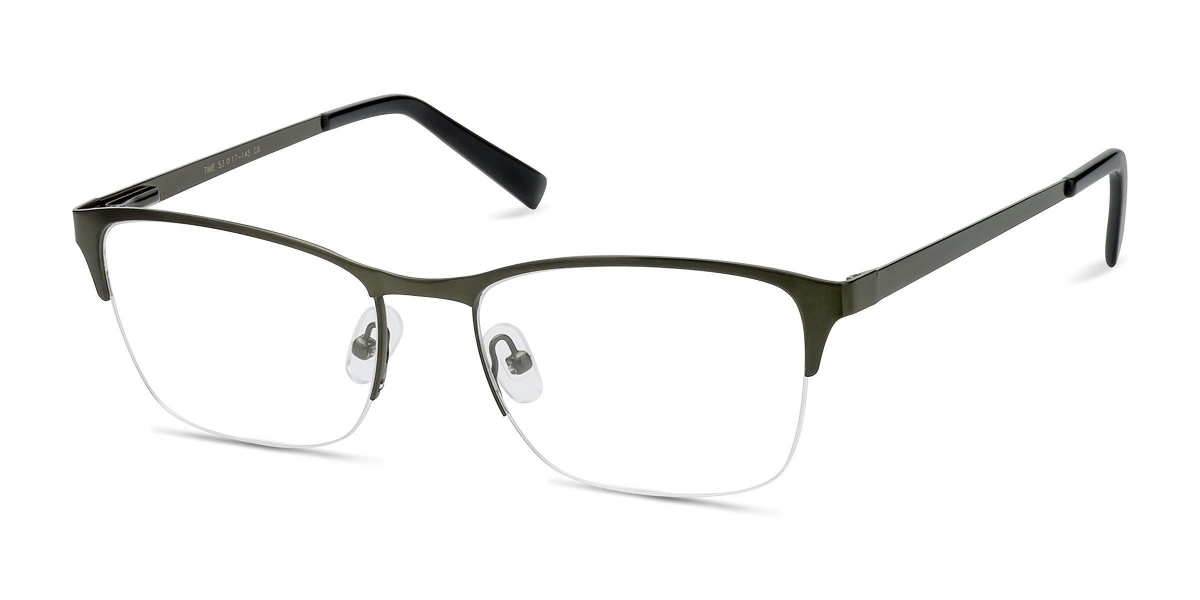 Time Rectangle Green Semi Rimless Eyeglasses | Eyebuydirect