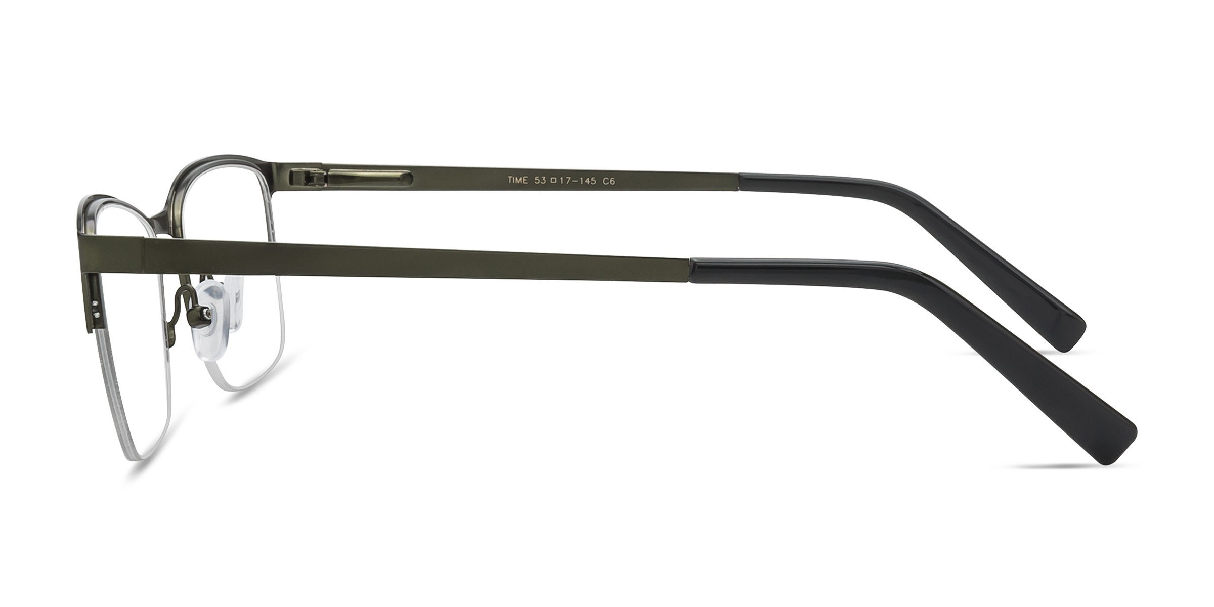 Time Rectangle Green Semi Rimless Eyeglasses | Eyebuydirect