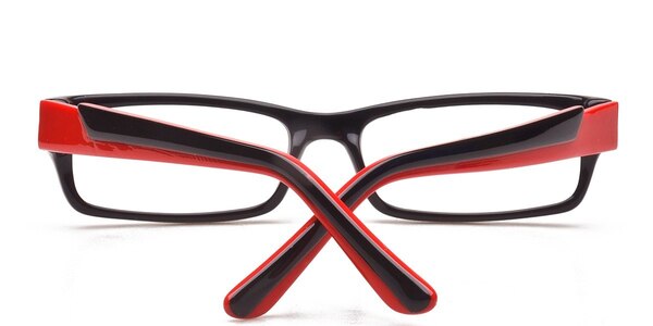 Ukungsbacka Rectangle Black & Red Glasses for Men | Eyebuydirect