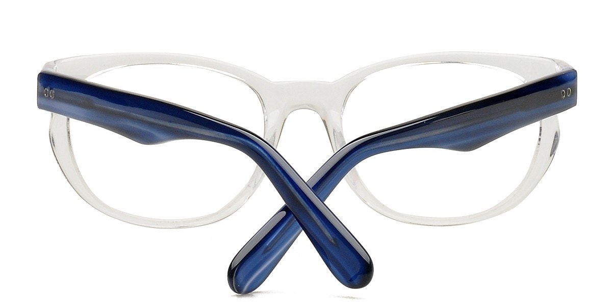 Domodedovo Round Clear & Blue Glasses for Women | Eyebuydirect