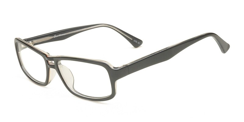 DN6117 Rectangle Black & Clear Full Rim Eyeglasses | Eyebuydirect