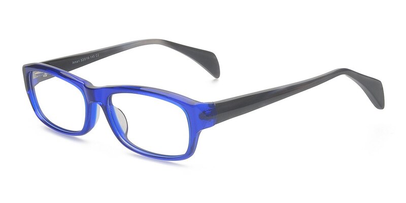 Amari Rectangle Blue Full Rim Eyeglasses | Eyebuydirect Canada