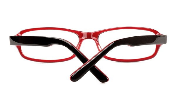 Toni Rectangle Black & Red Full Rim Eyeglasses | Eyebuydirect Canada