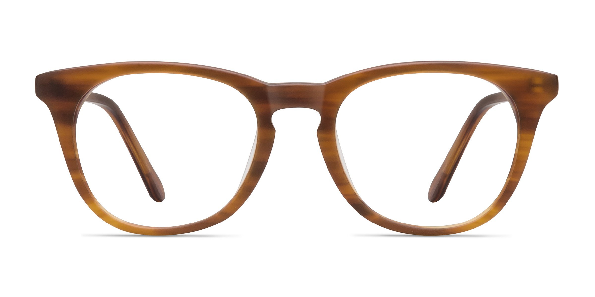 Providence Round Brown & Striped Glasses for Women | Eyebuydirect
