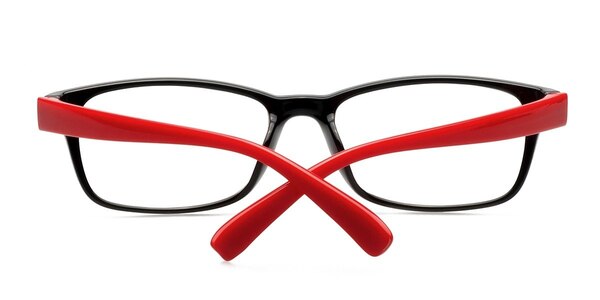 Danny Rectangle Black & Red Glasses for Women | Eyebuydirect