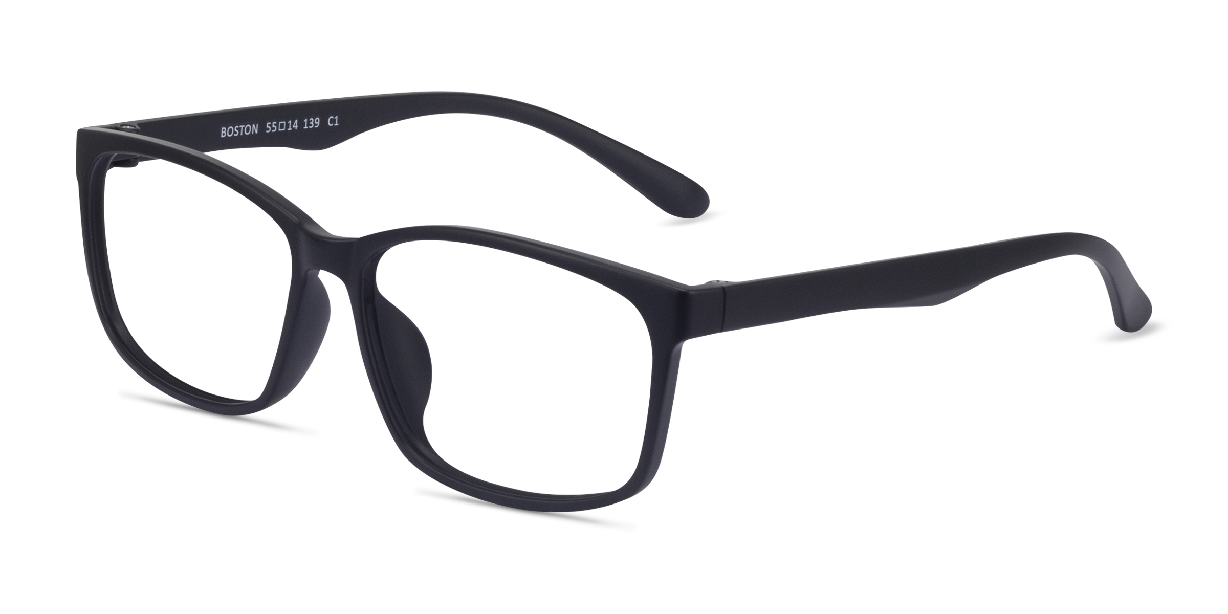 Boston Rectangle Matte Black Full Rim Eyeglasses Eyebuydirect Canada