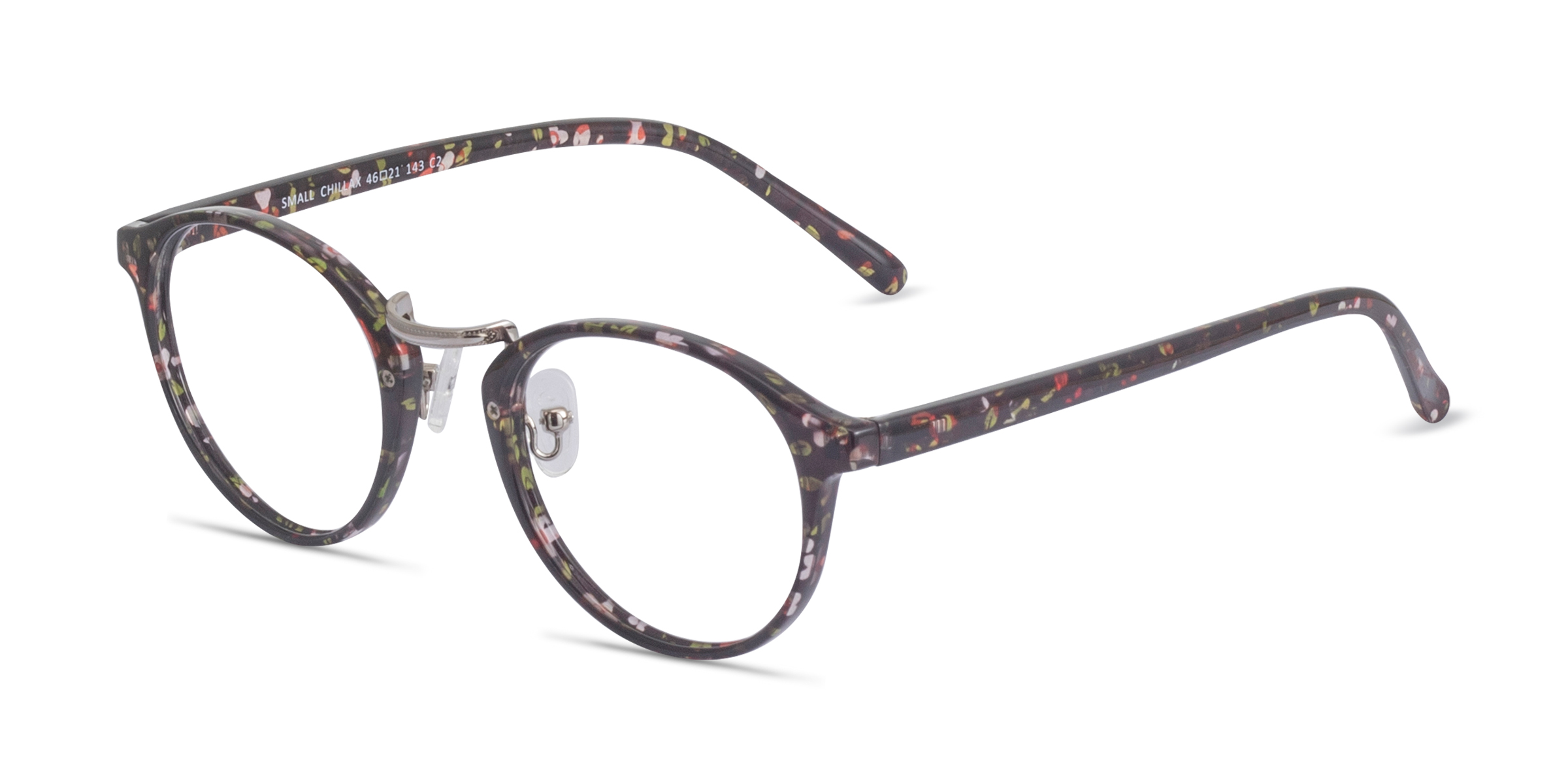 Small Chillax Round Red & Floral Full Rim Eyeglasses | Eyebuydirect