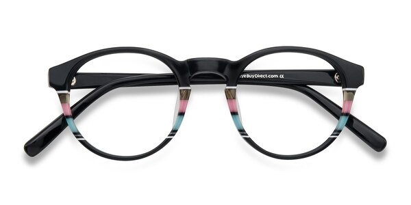 Perception Round Black & Striped Glasses for Women | Eyebuydirect Canada