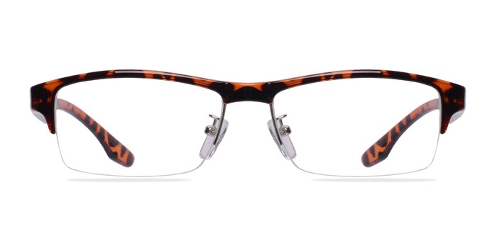 Ambitious Rectangle Leopard Semi Rimless Eyeglasses | Eyebuydirect