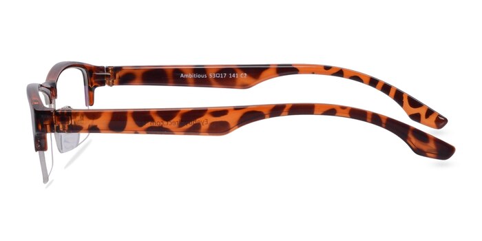 Ambitious Rectangle Leopard Semi Rimless Eyeglasses | Eyebuydirect Canada