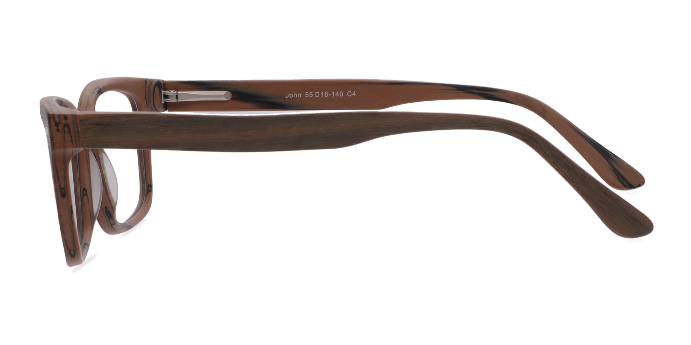 John Rectangle Brown & Striped Full Rim Eyeglasses | Eyebuydirect