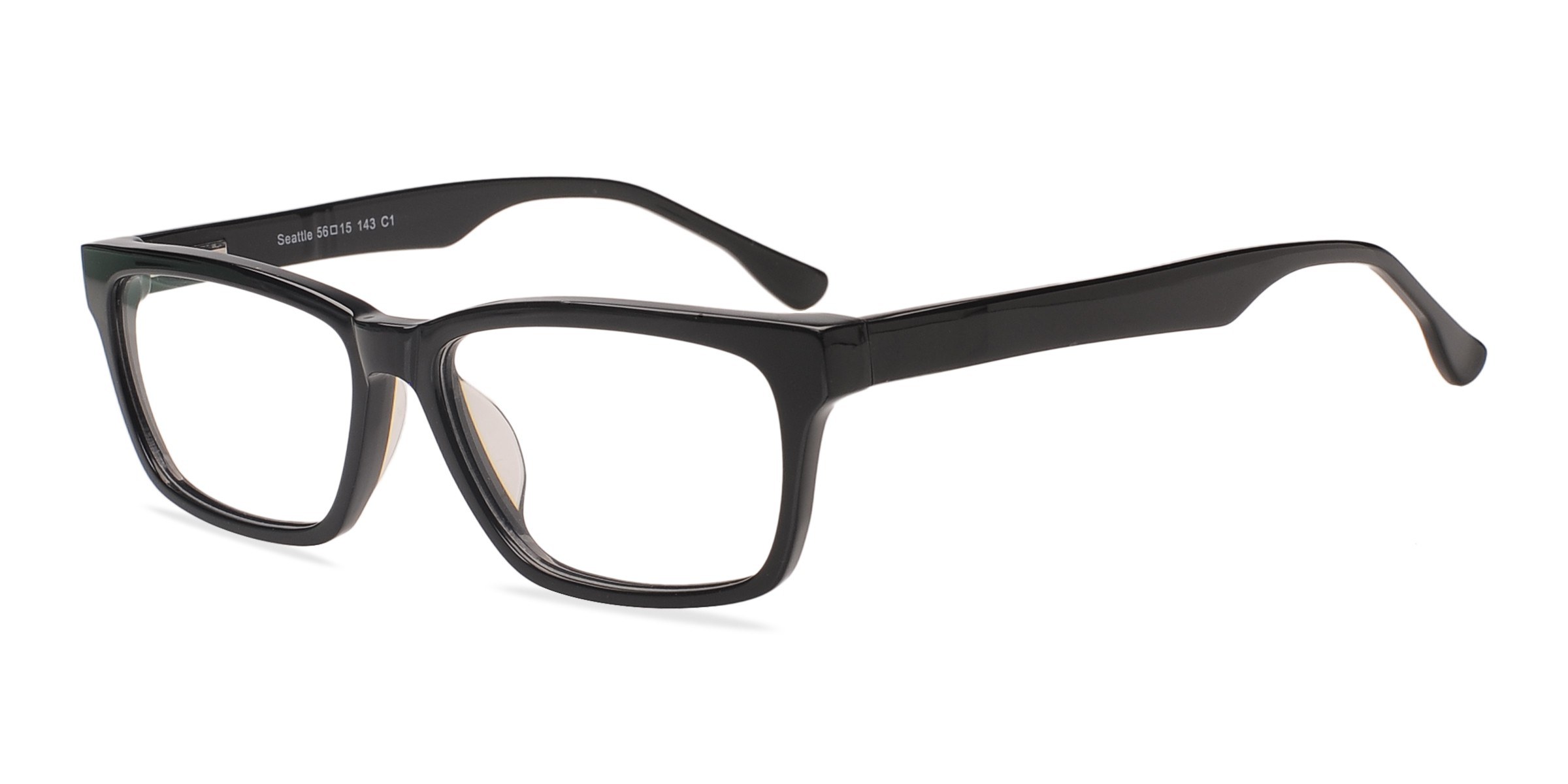 Seattle Rectangle Black Glasses for Men | Eyebuydirect