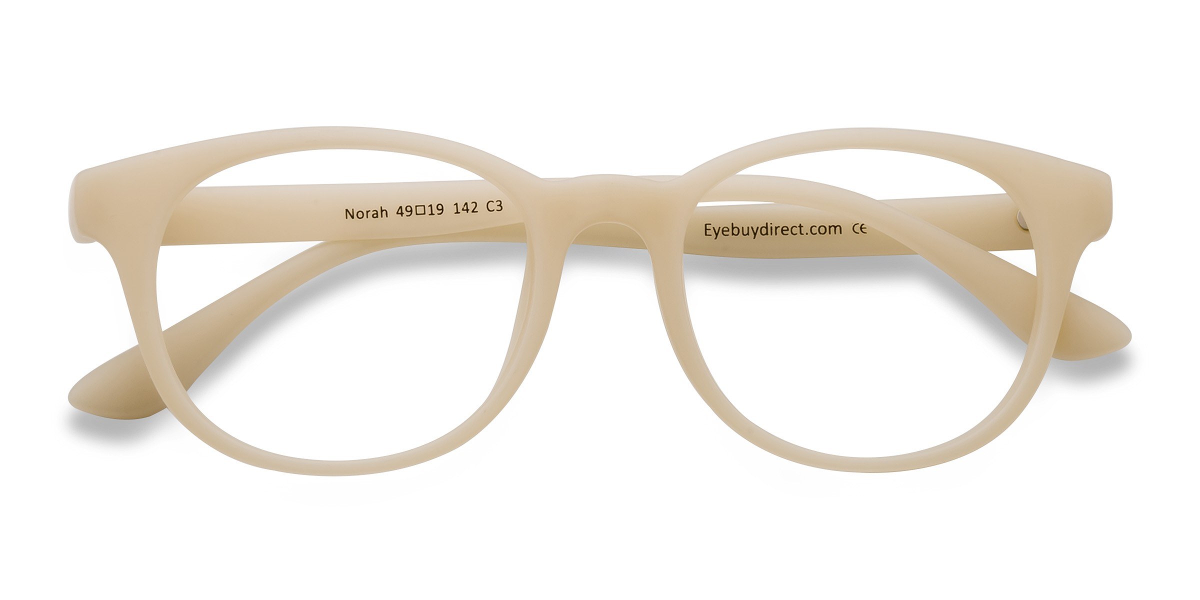 Norah Square Matte Beige Glasses for Women | Eyebuydirect Canada