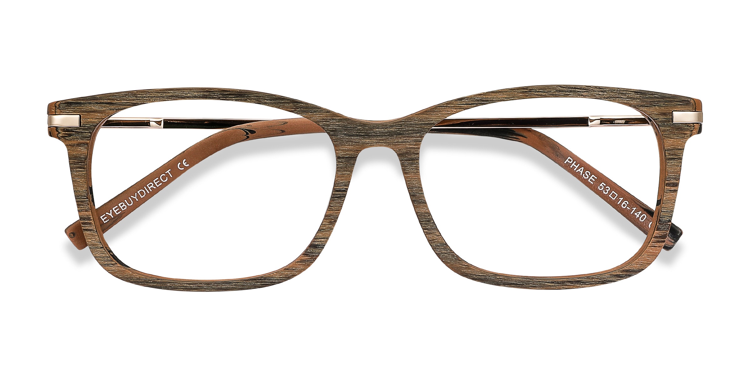 Phase Rectangle Brown Full Rim Eyeglasses | Eyebuydirect Canada