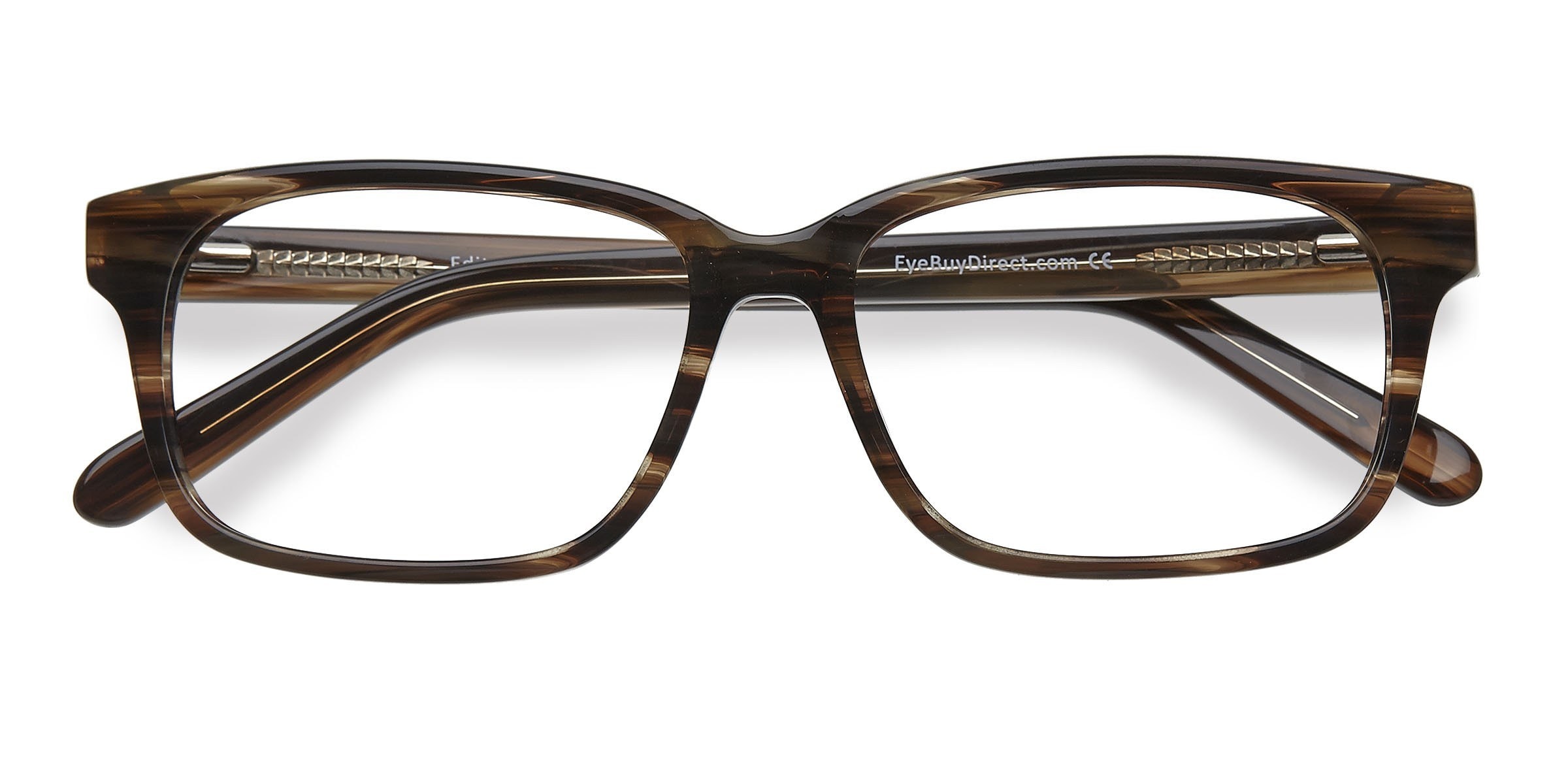 Edit Rectangle Brown Striped Full Rim Eyeglasses | Eyebuydirect Canada