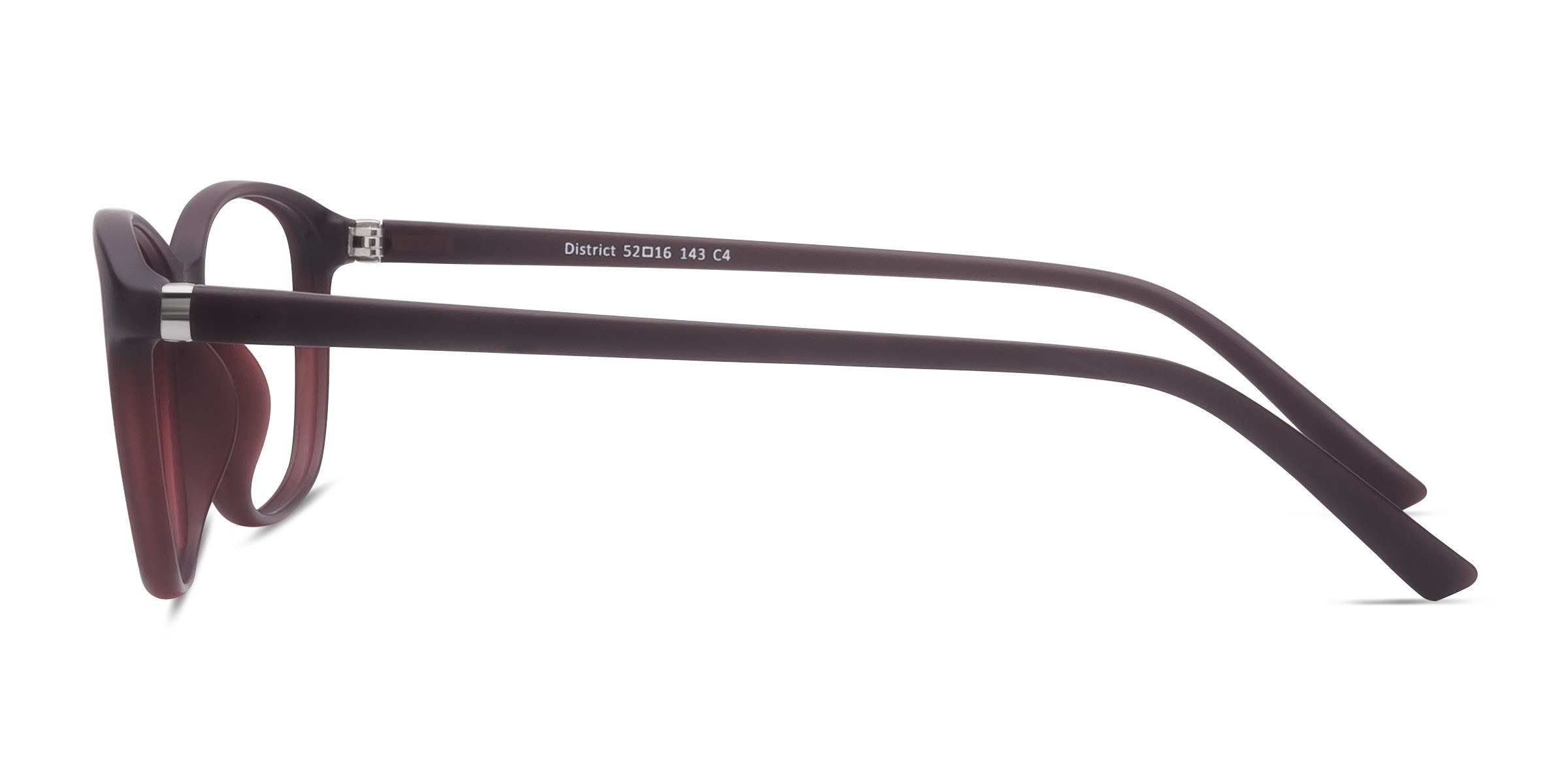 District Rectangle Matte Burgundy Glasses for Women | Eyebuydirect