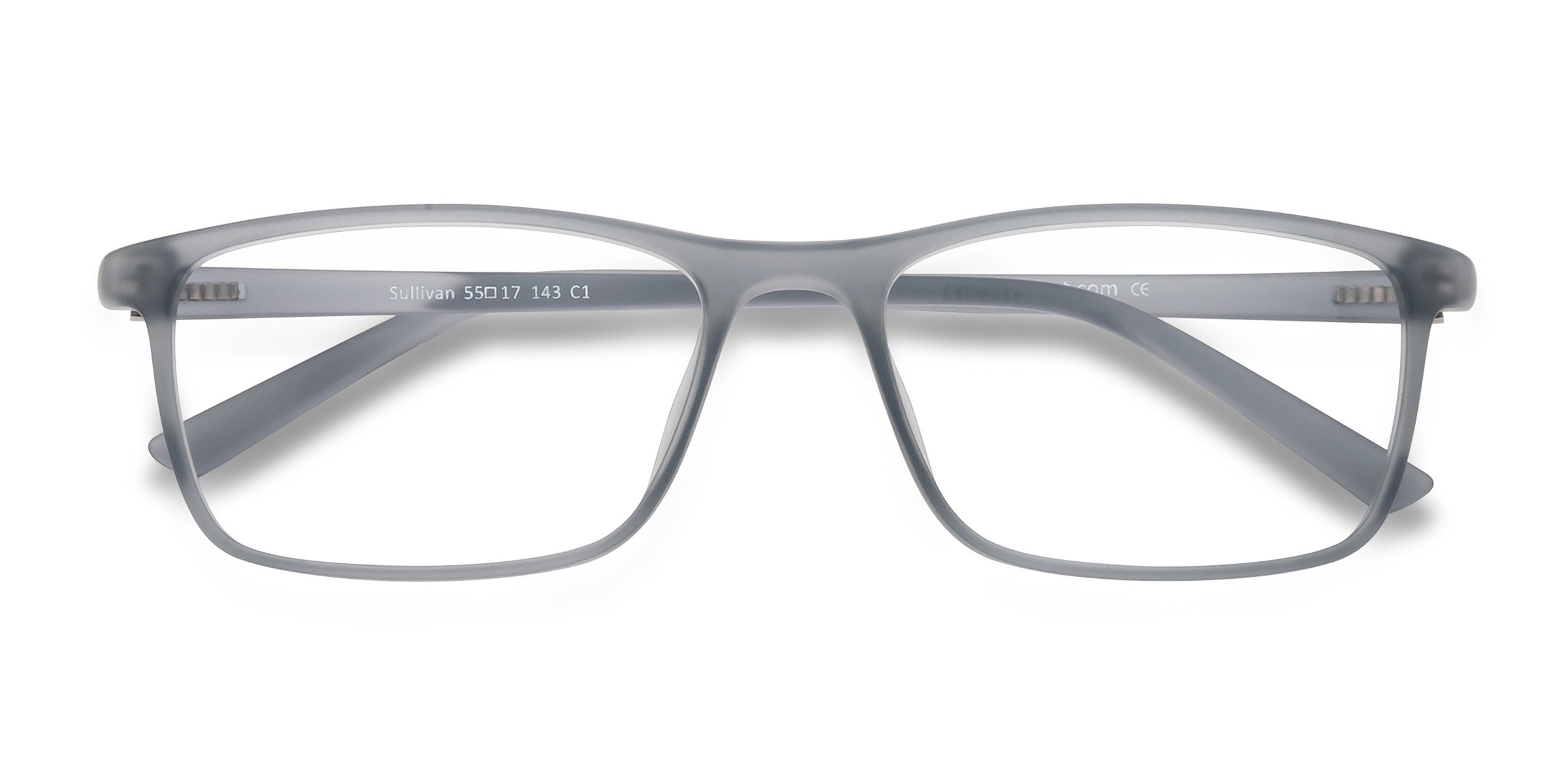 Sullivan Rectangle Matte Gray Full Rim Eyeglasses | Eyebuydirect Canada