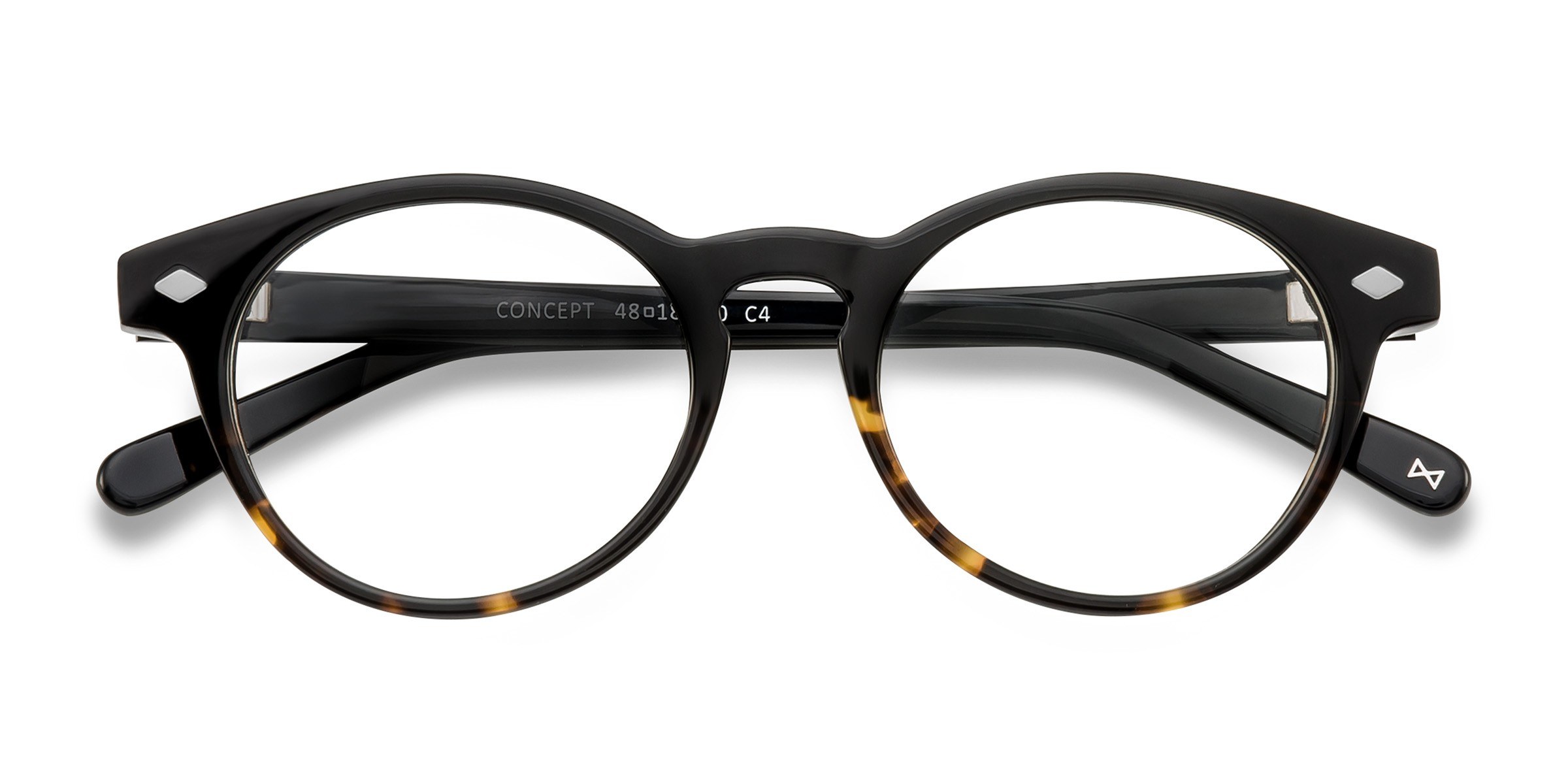 Concept Round Jet Amber Full Rim Eyeglasses | Eyebuydirect Canada