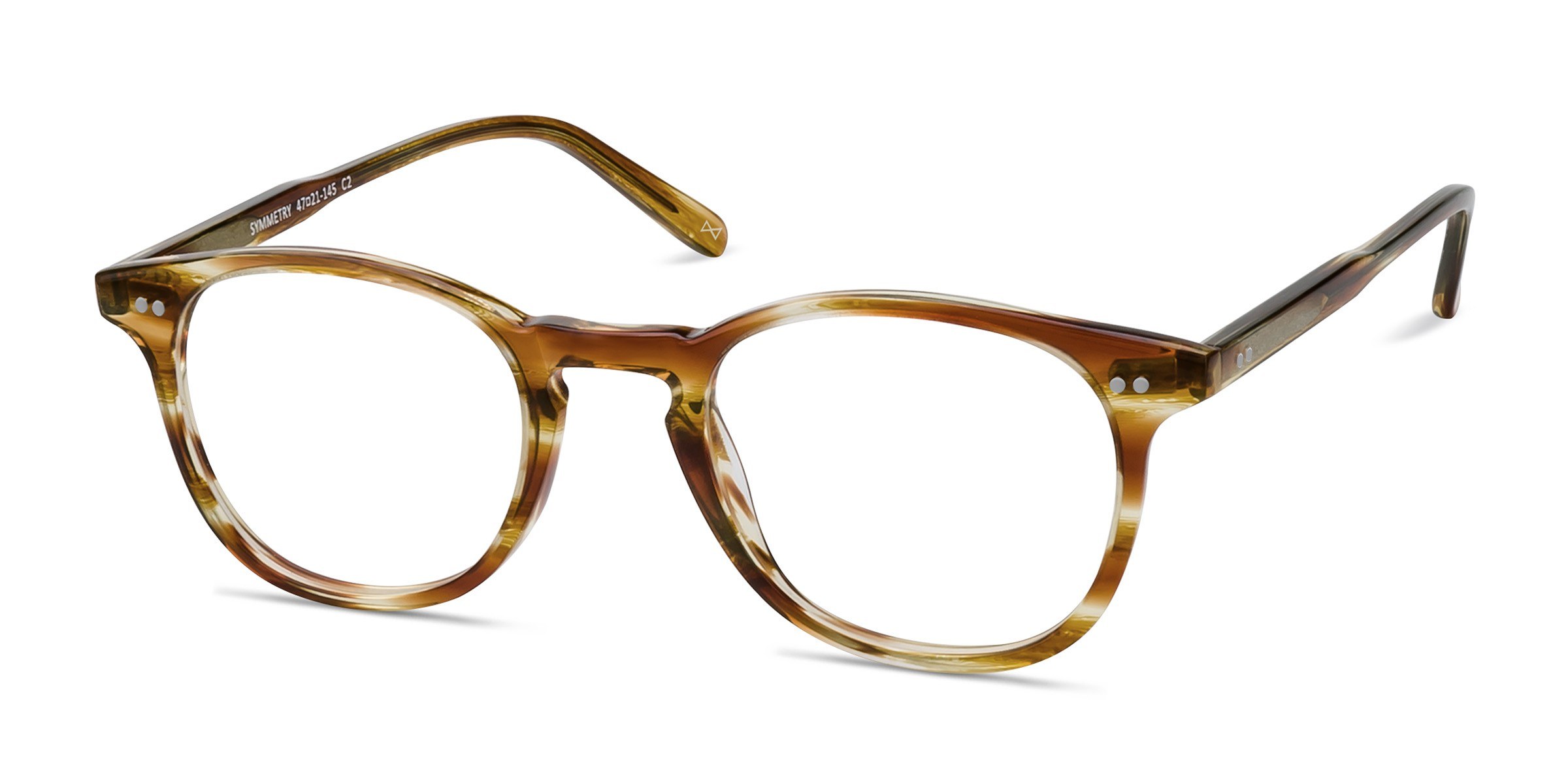 Symmetry Square Striped Caramel Full Rim Eyeglasses | Eyebuydirect