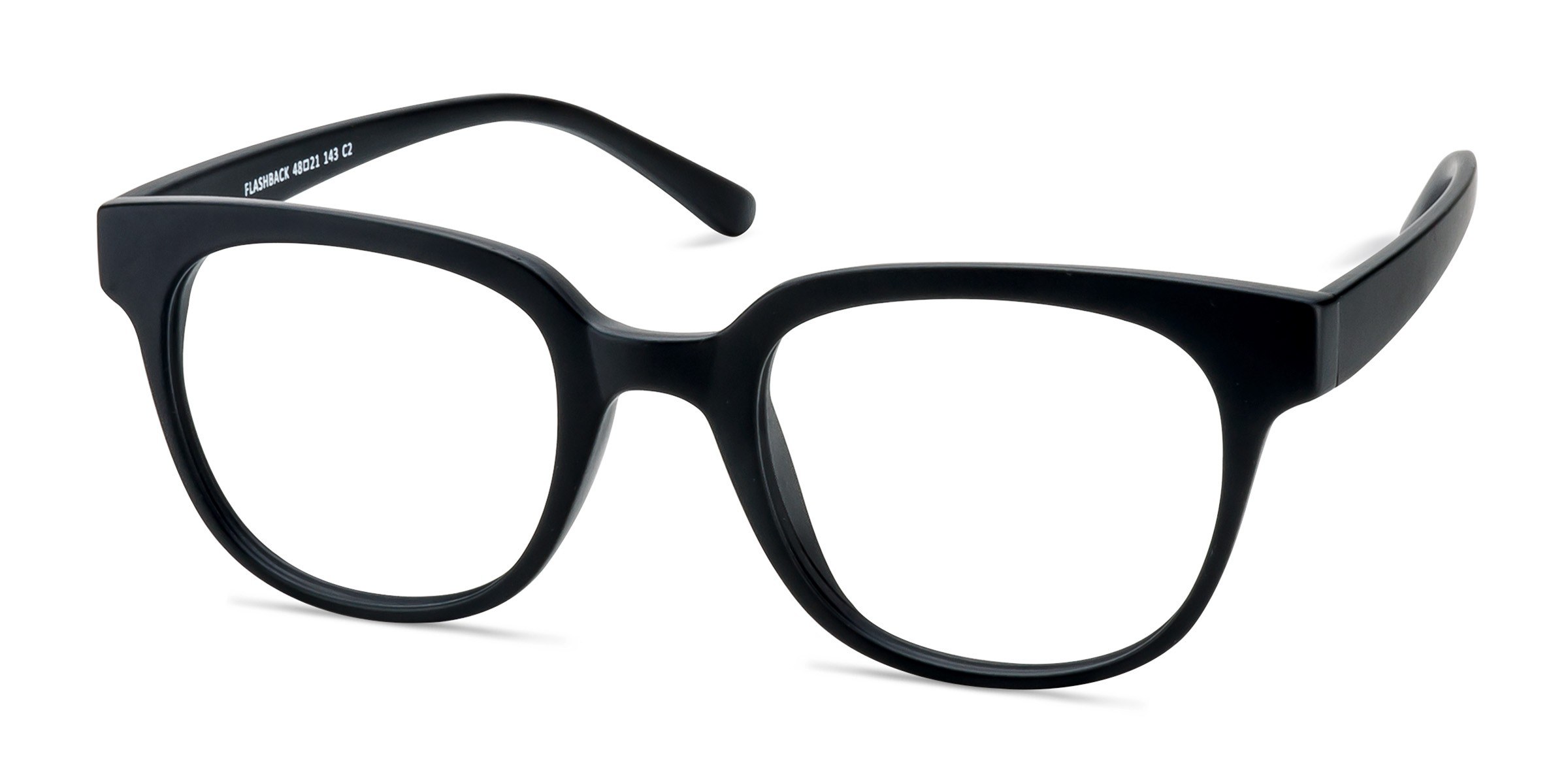 Flashback Square Matte Black Full Rim Eyeglasses | Eyebuydirect