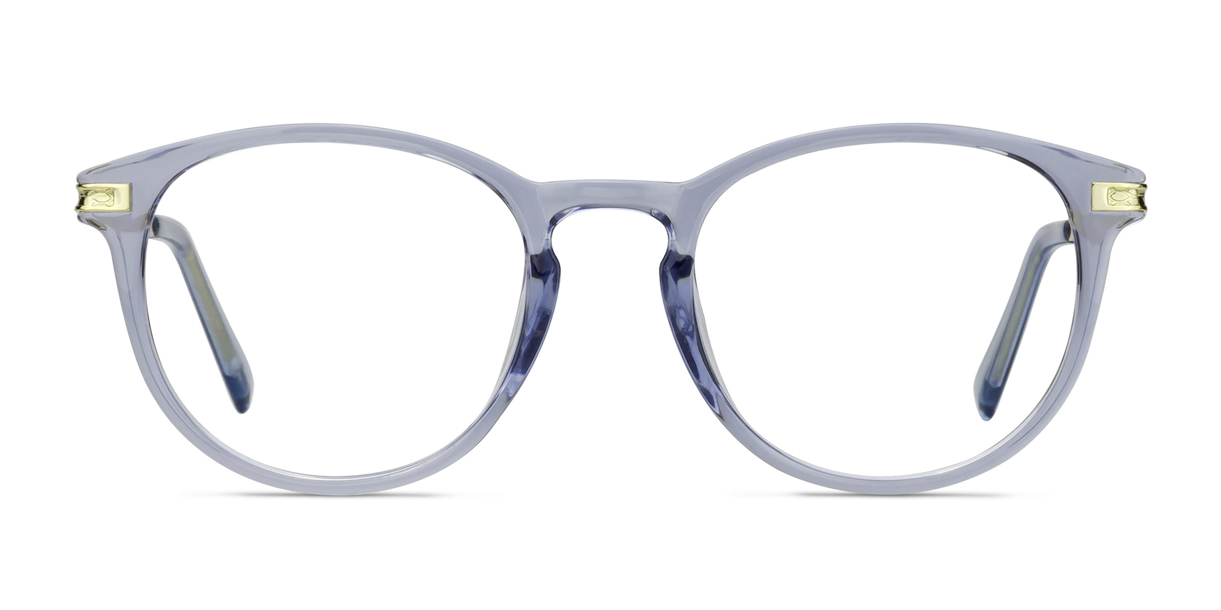 Daphne Round Clear Blue Glasses for Women | Eyebuydirect