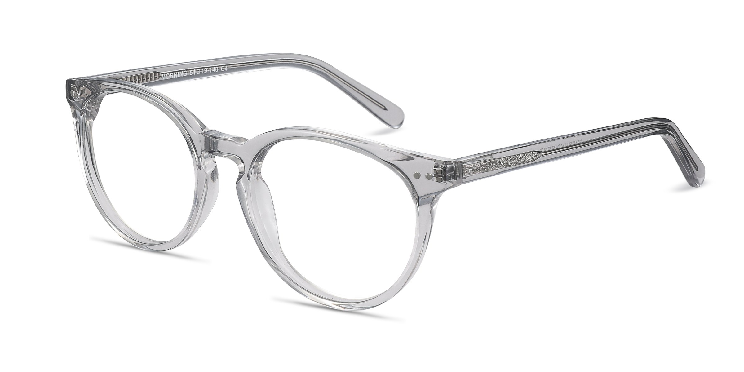 Morning Round Gray Clear Full Rim Eyeglasses | Eyebuydirect Canada