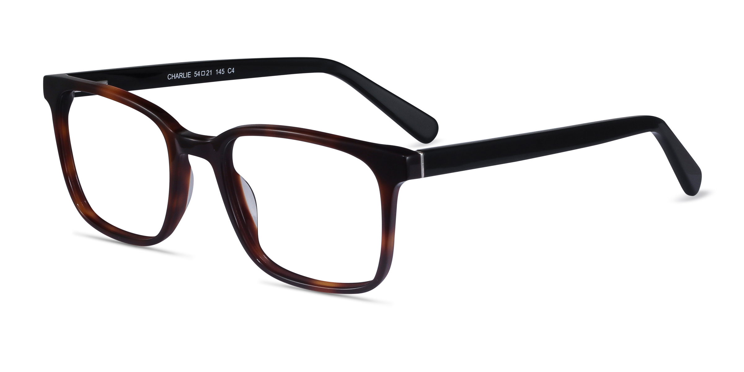 Charlie Rectangle Brown Tortoise Full Rim Eyeglasses | Eyebuydirect