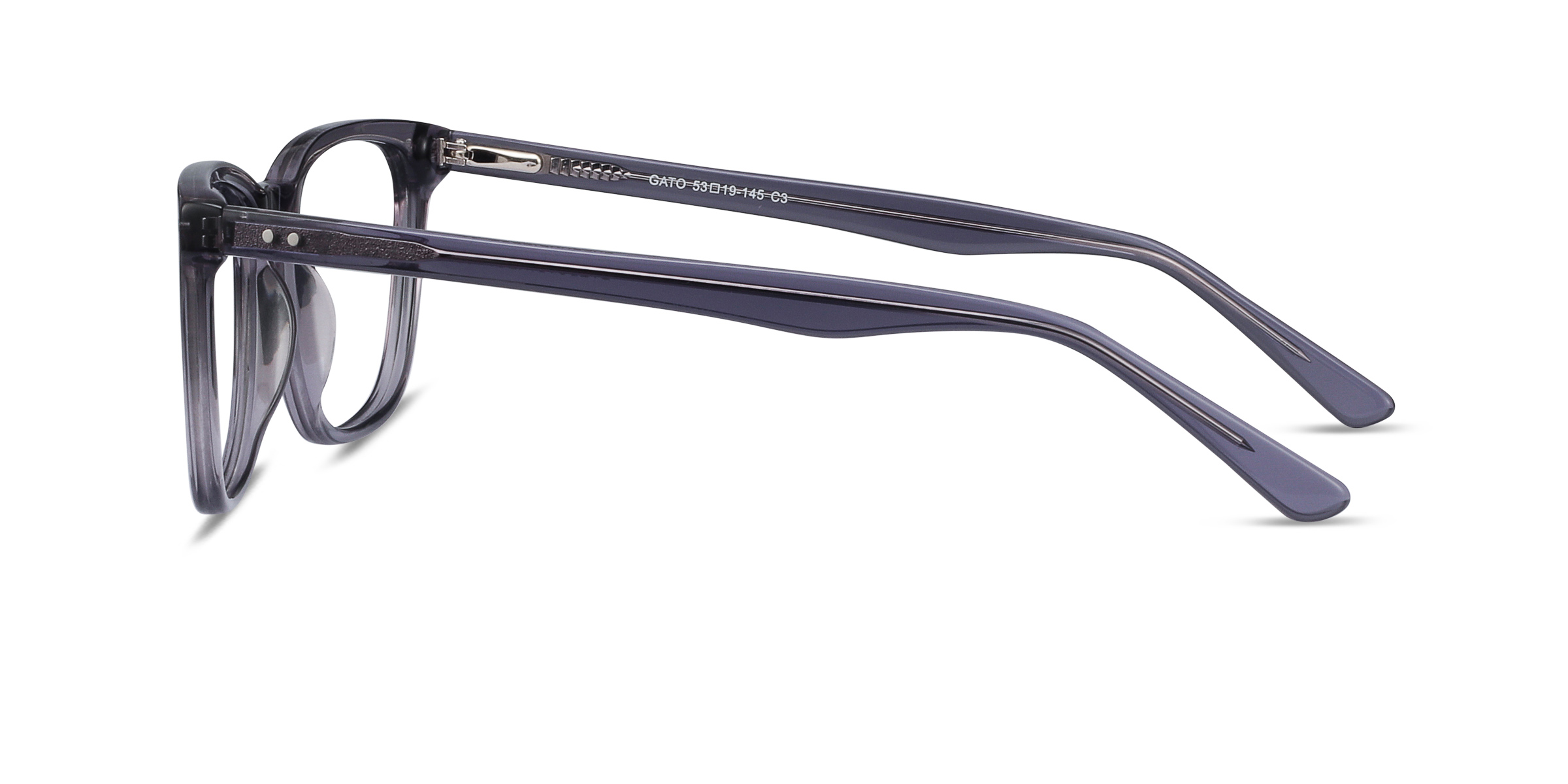 Gato Rectangle Gray Full Rim Eyeglasses | Eyebuydirect