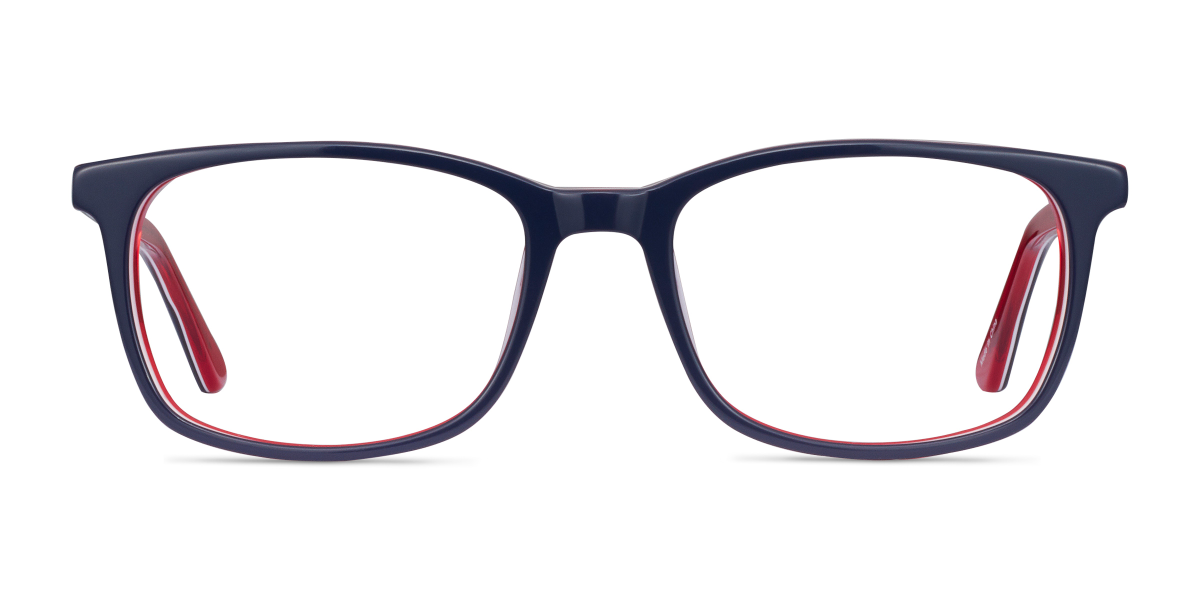 July Rectangle Navy & Red Full Rim Eyeglasses | Eyebuydirect