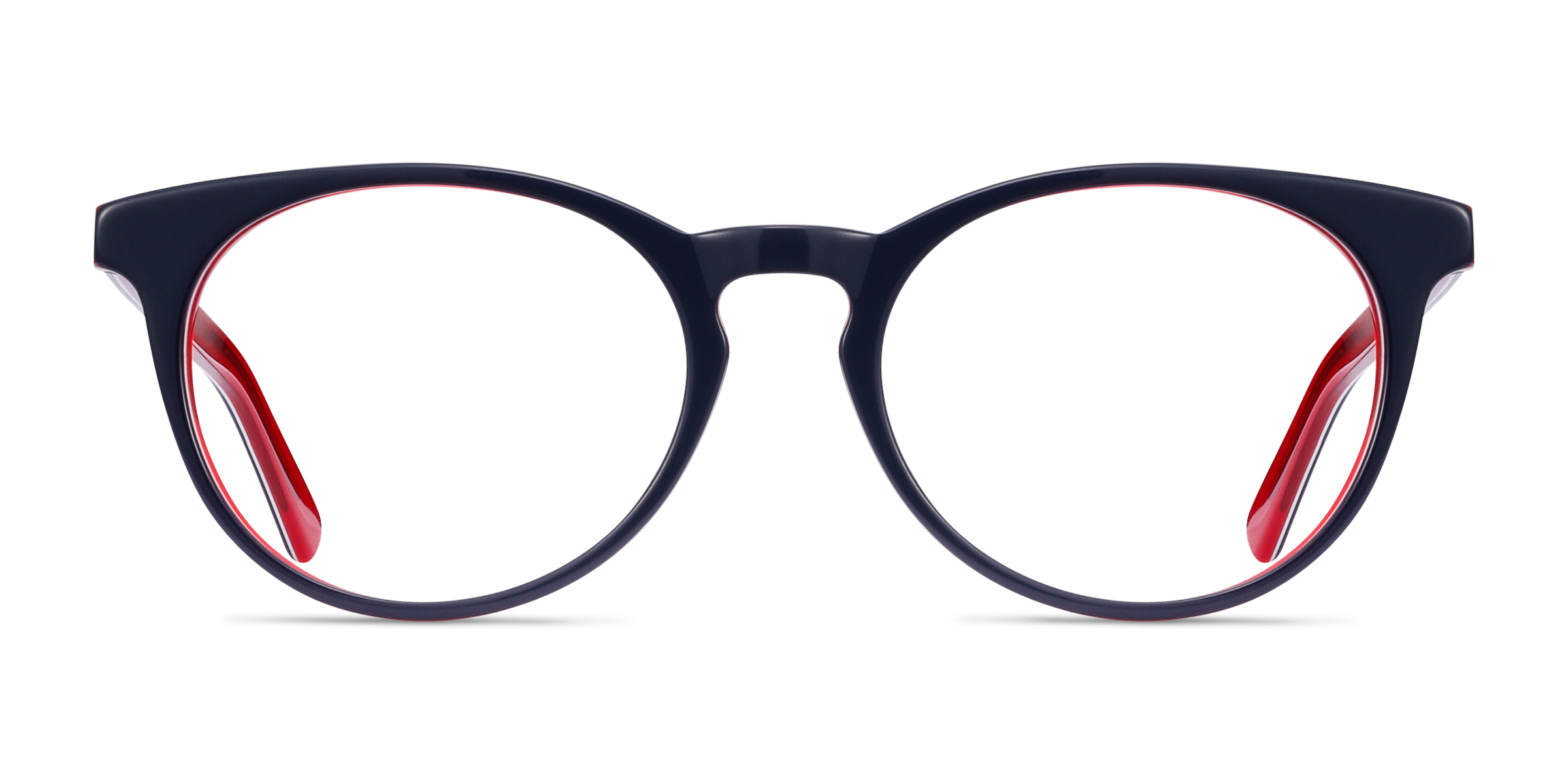Tradition Round Navy & Red Full Rim Eyeglasses | Eyebuydirect