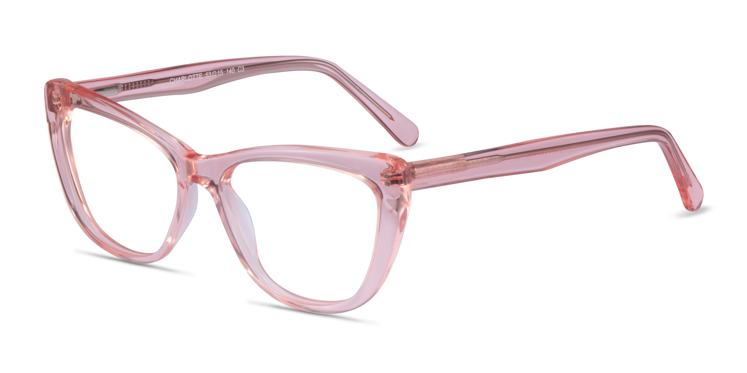Charlotte Cat Eye Clear Pink Glasses for Women | Eyebuydirect