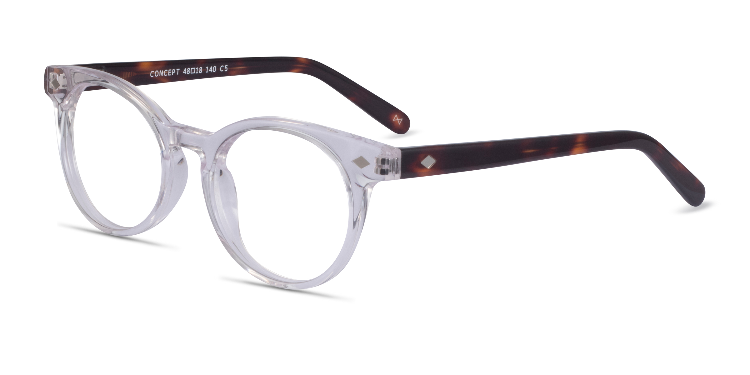 Concept Round Clear Tortoise Full Rim Eyeglasses | Eyebuydirect Canada