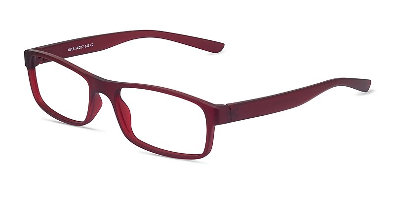 Over Rectangle Dark Red Glasses For Women Eyebuydirect