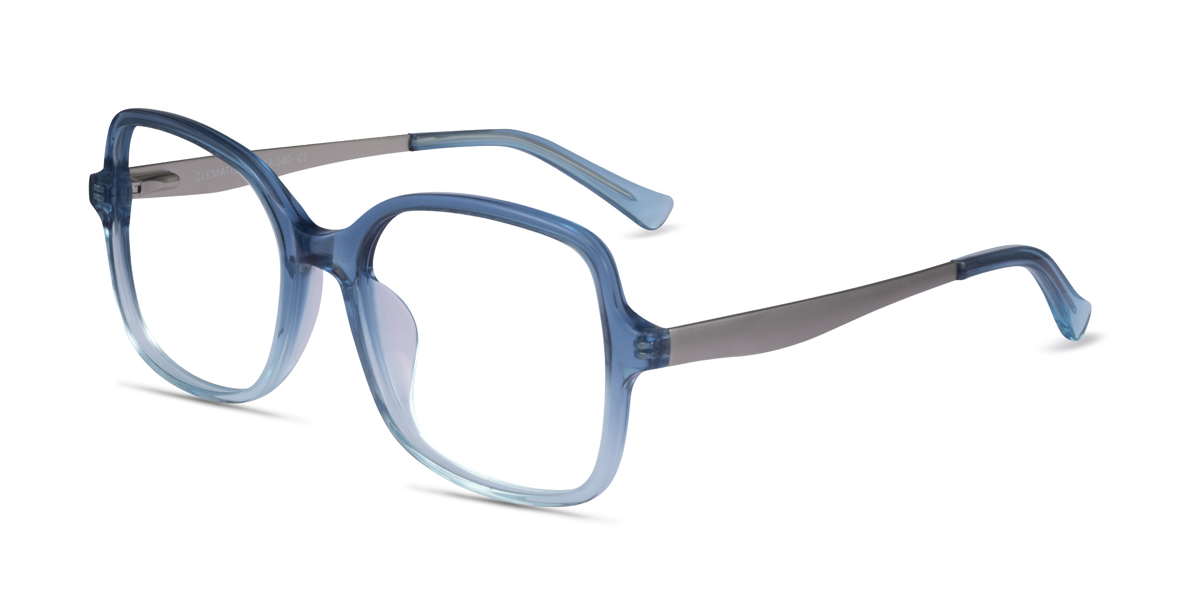 Clematis Square Clear Blue Glasses for Women | Eyebuydirect