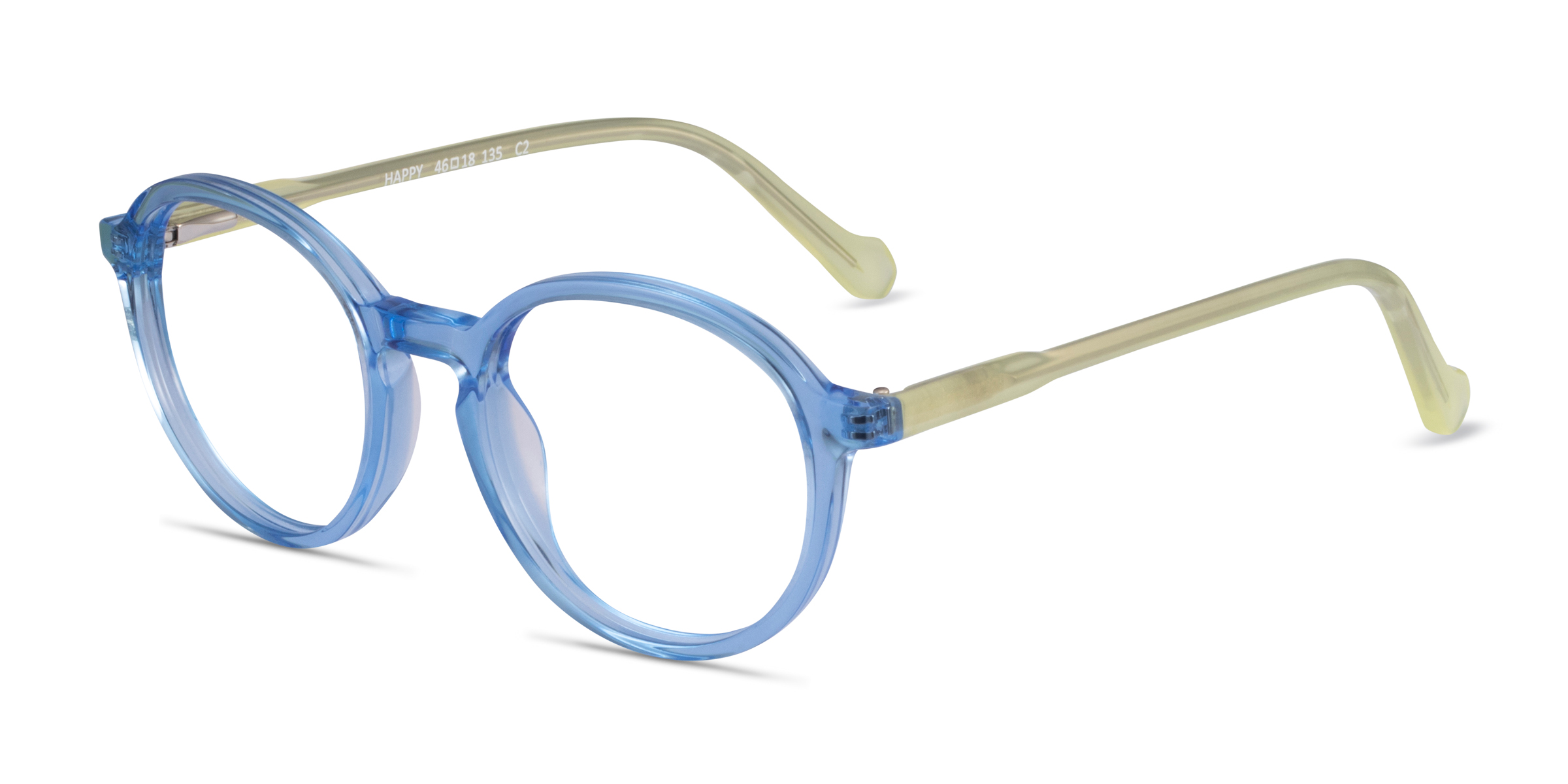 Happy Round Clear Blue Green Glasses For Kids | Eyebuydirect