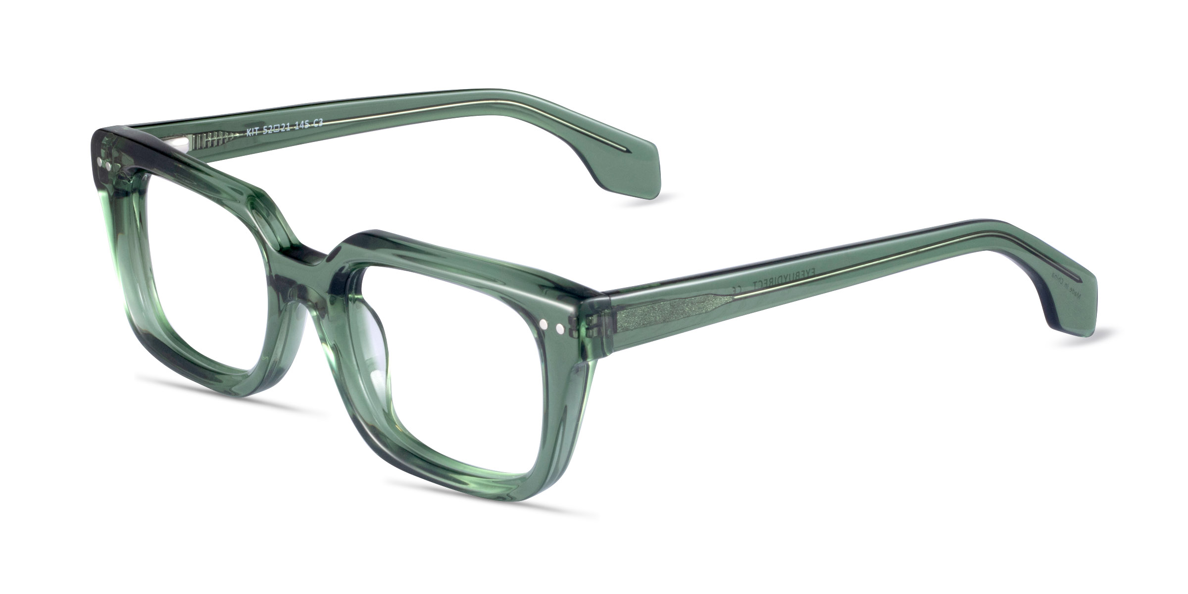 Kit Rectangle Clear Green Glasses For Men Eyebuydirect Canada