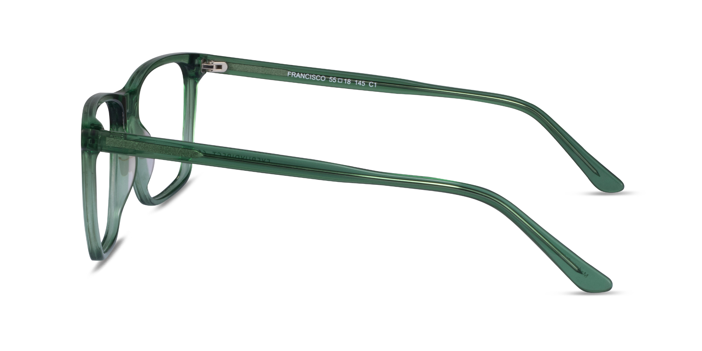 Francisco Rectangle Clear Green Glasses for Men | Eyebuydirect