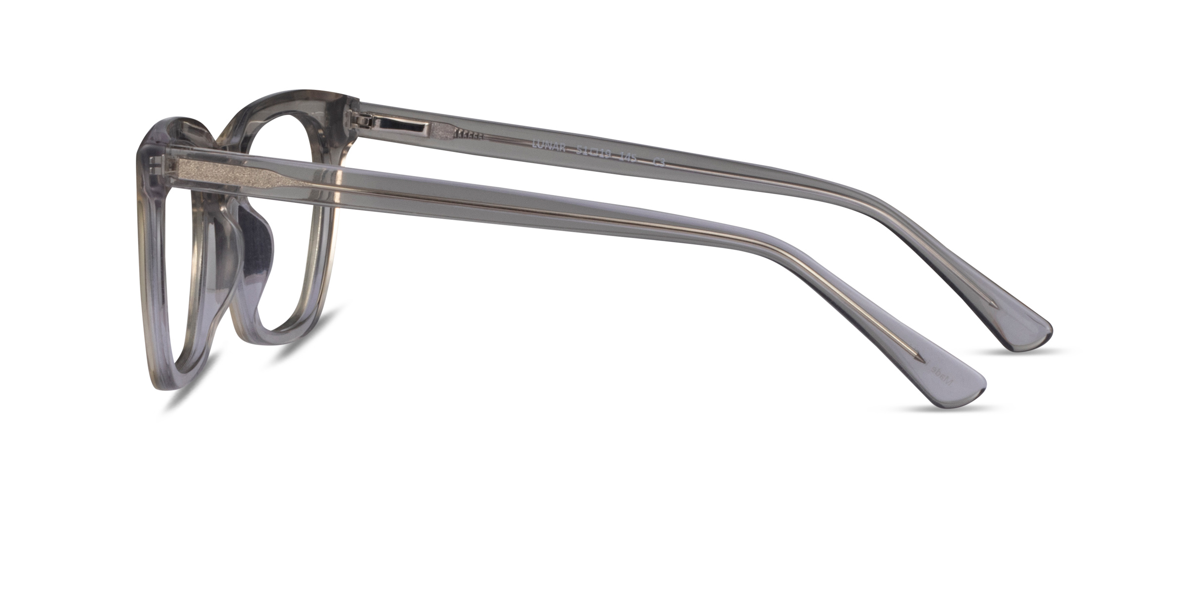 Lunar Square Clear Gray Full Rim Eyeglasses | Eyebuydirect