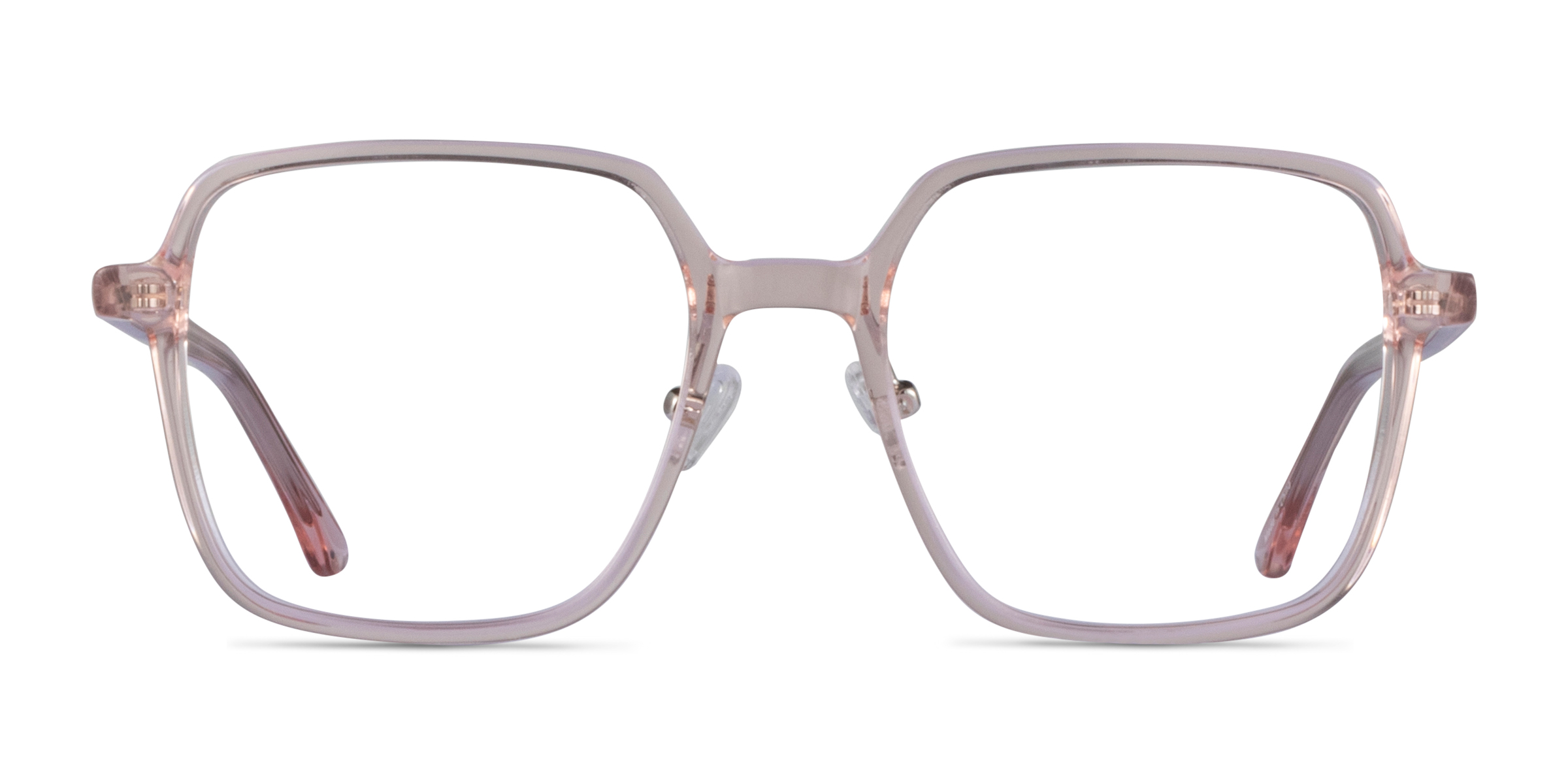 Modern Square Clear Pink Full Rim Eyeglasses | Eyebuydirect