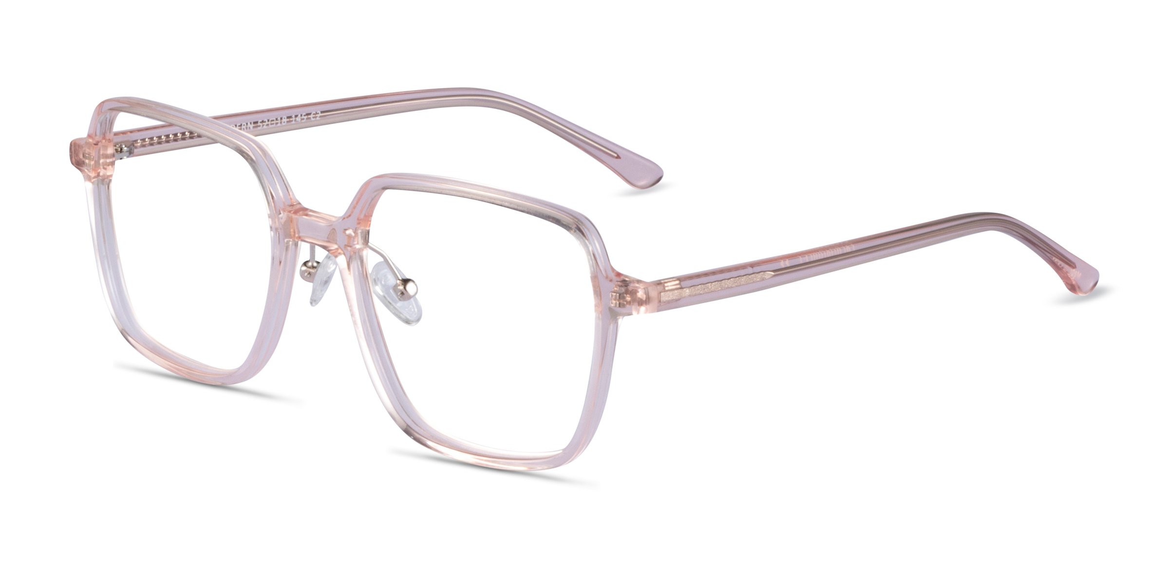 Modern Square Clear Pink Full Rim Eyeglasses | Eyebuydirect