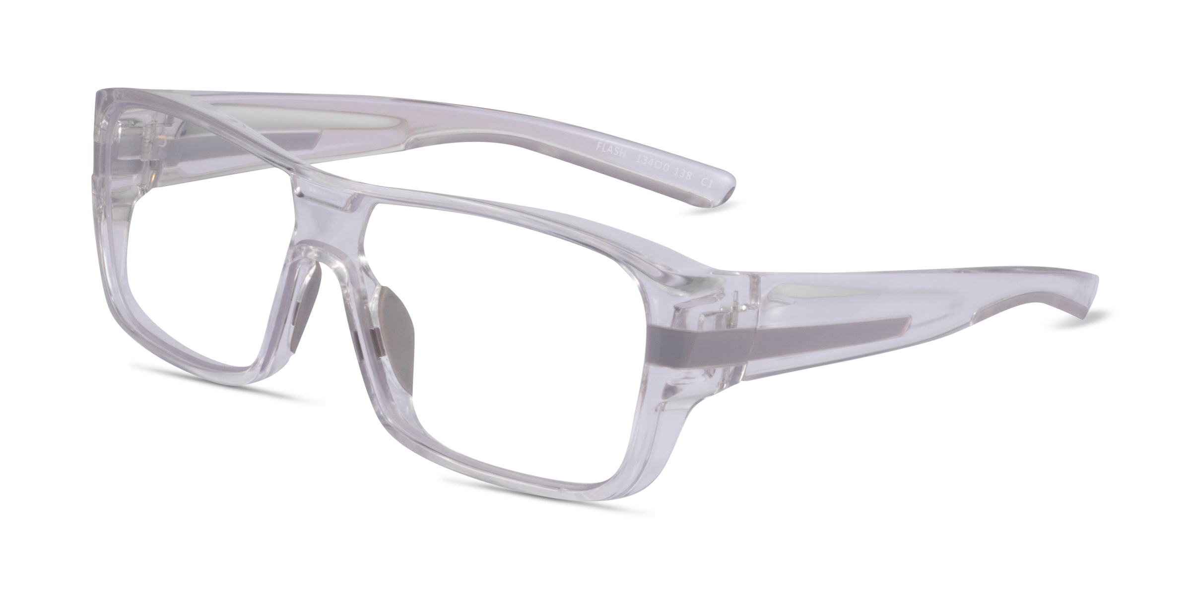 Flash Rectangle Clear Gray Full Rim Eyeglasses | Eyebuydirect Canada