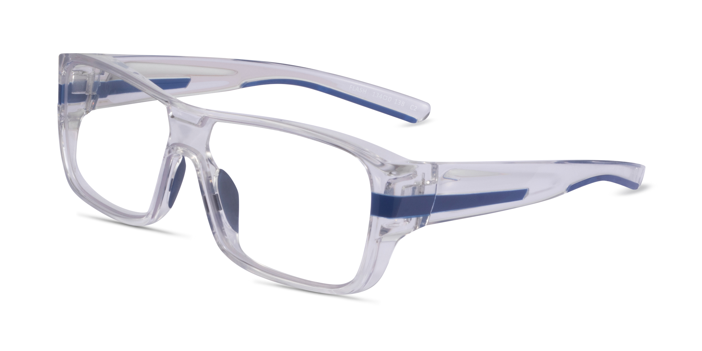 Flash Rectangle Clear Blue Full Rim Eyeglasses | Eyebuydirect